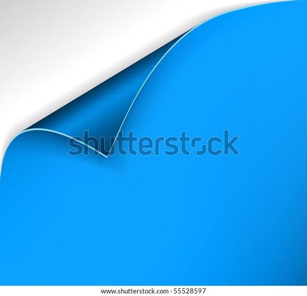 Sheet Blue Paper Curl Stock Vector (Royalty Free) 55528597 | Shutterstock