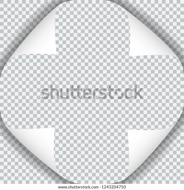 Sheet Four Curled Corners Realistic Transparent Stock Vector (Royalty ...