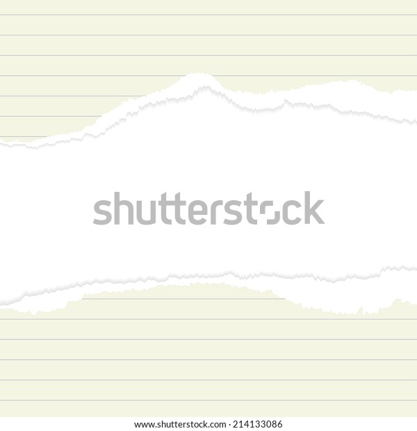 Sheet Lined Torn Paper Entries Stock Vector (Royalty Free) 214133086 ...