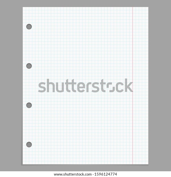 Sheet Notebook Holes Lined Paper Vector: vector de stock (libre de ...