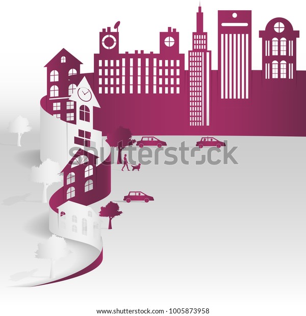 Sheet Paper Art City Vector Illustration Stock Vector (Royalty Free ...
