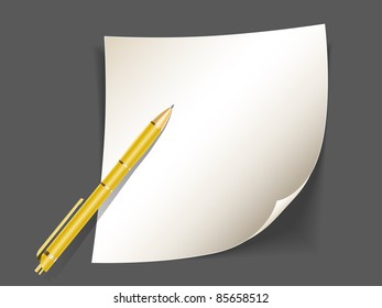 Sheet Paper Pen Stock Vector (Royalty Free) 85658512 | Shutterstock