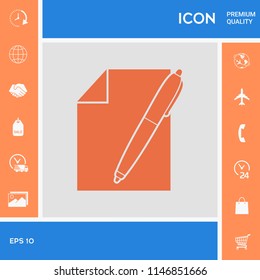 Sheet Paper Pen Symbol Icon Stock Vector (Royalty Free) 1146851666 ...
