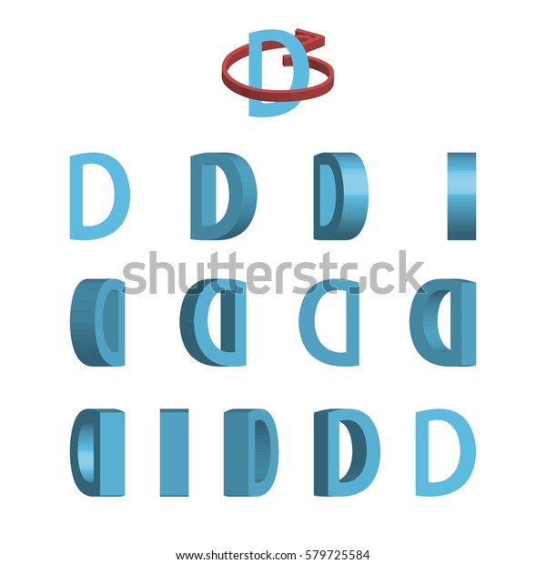 Sheet Sprites Rotation Cartoon 3d Letter Stock Vector (Royalty Free ...