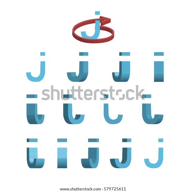 Sheet Sprites Rotation Cartoon 3d Letter Stock Vector (Royalty Free ...