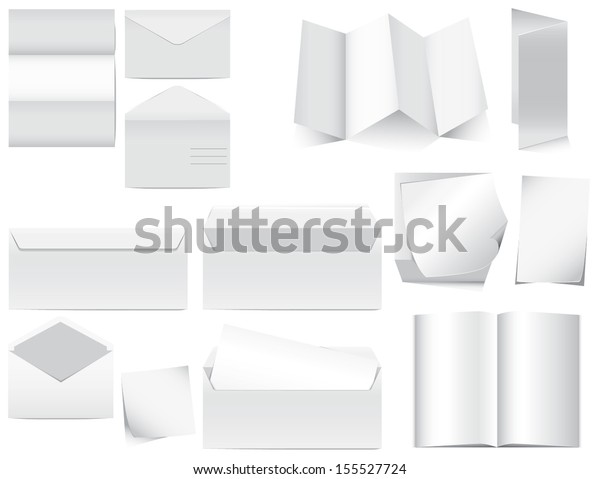 Sheets Letter Paper Envelope Stock Vector (Royalty Free) 155527724 ...