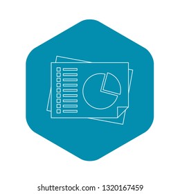 Sheets Paper Charts Icon Outline Illustration Stock Vector (Royalty ...