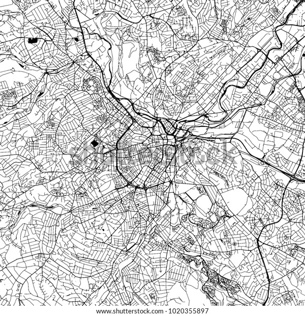 Sheffield Downtown Vector Map Monochrome Artprint Stock Vector (Royalty ...