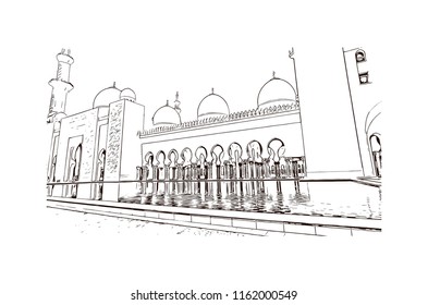 88 Sheikh zayed mosque line art Images, Stock Photos & Vectors ...