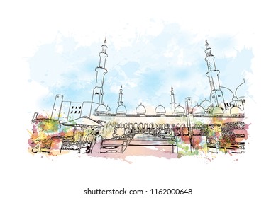 88 Sheikh zayed mosque line art Images, Stock Photos & Vectors ...