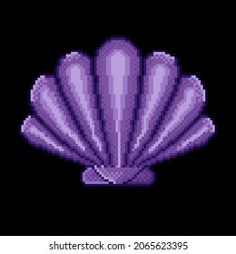 Shell Icon Pixel Art Clam Pixel: vetor stock (livre de direitos ...