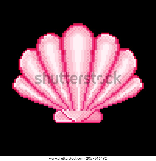 Shell Icon Pixel Art Clam Pixel Stock Vector (Royalty Free) 2057846492 ...