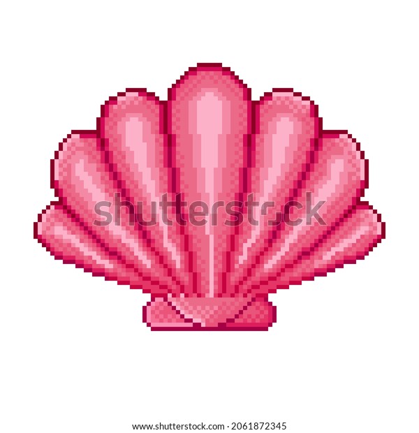 Shell Icon Pixel Art Clam Pixel Stock Vector (Royalty Free) 2061872345 ...