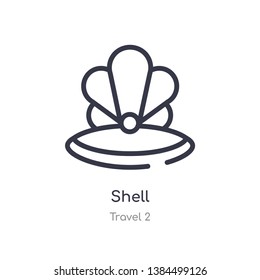 Shell Outline Icon Isolated Line Vector Stock Vector (Royalty Free ...