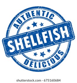 Shellfish Food Rubber Stamp On White Stock Vector (Royalty Free ...