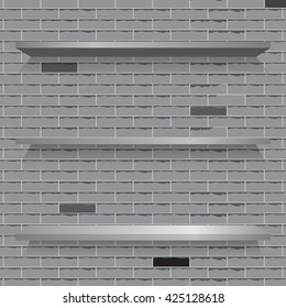 Shelves On Brick Wall Stock Vector (Royalty Free) 425128618 | Shutterstock