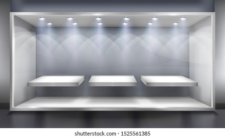 Shelves Store Display Empty Place Exhibition Stock Vector (Royalty Free ...