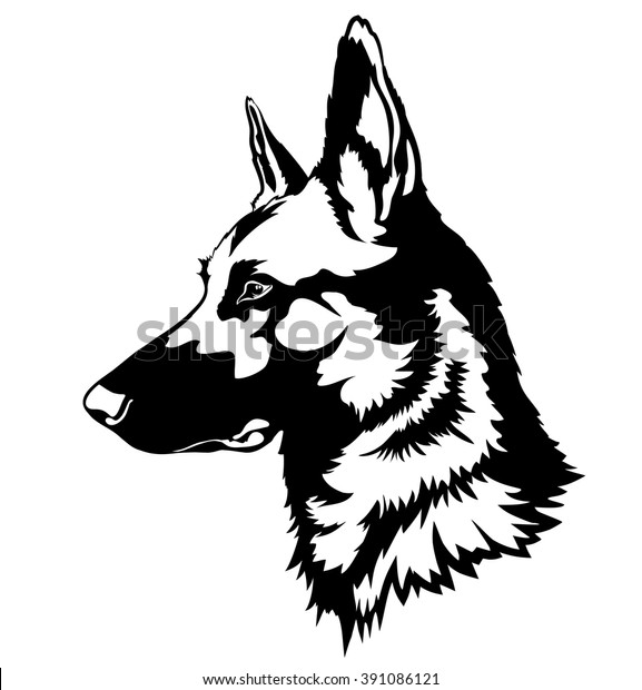 Shepherd Dog Portrait Stock Vector (Royalty Free) 391086121 | Shutterstock