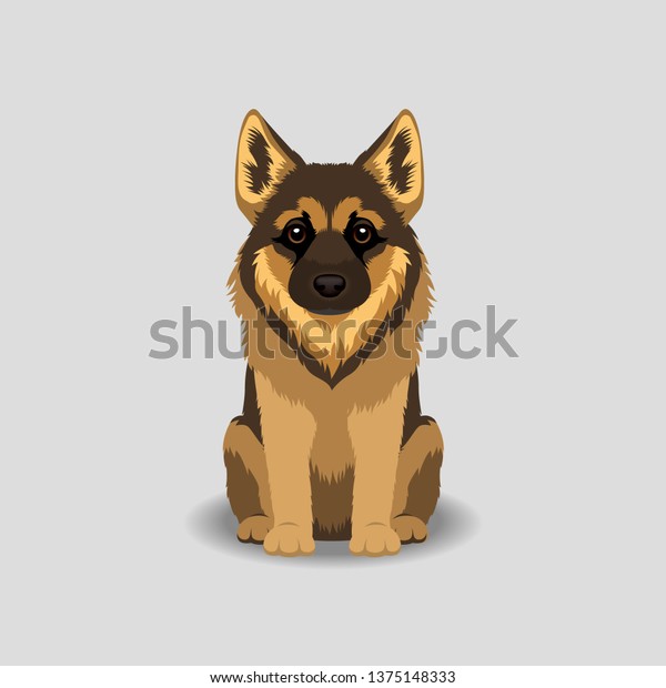 Shepherd Puppy Vector Illustration Dog Isolated Stock Vector (Royalty ...