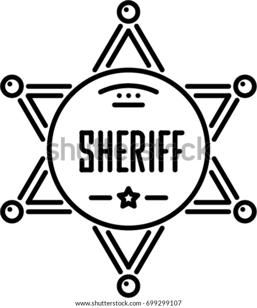 Sheriff Badge Outline Icon Stock Vector (Royalty Free) 699299107