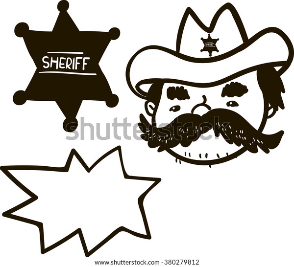 Sheriff Badge Sheriffs Head Stock Vector (Royalty Free) 380279812 ...