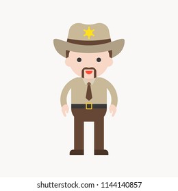American Sheriff Hat Illustration Character Hat Stock Vector (Royalty ...