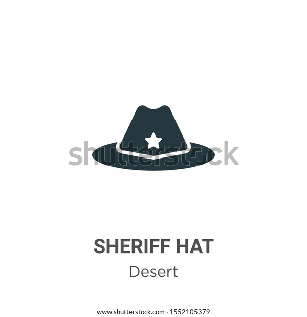 Sheriff Hat Vector Icon On White Stock Vector (Royalty Free) 1552105379 ...