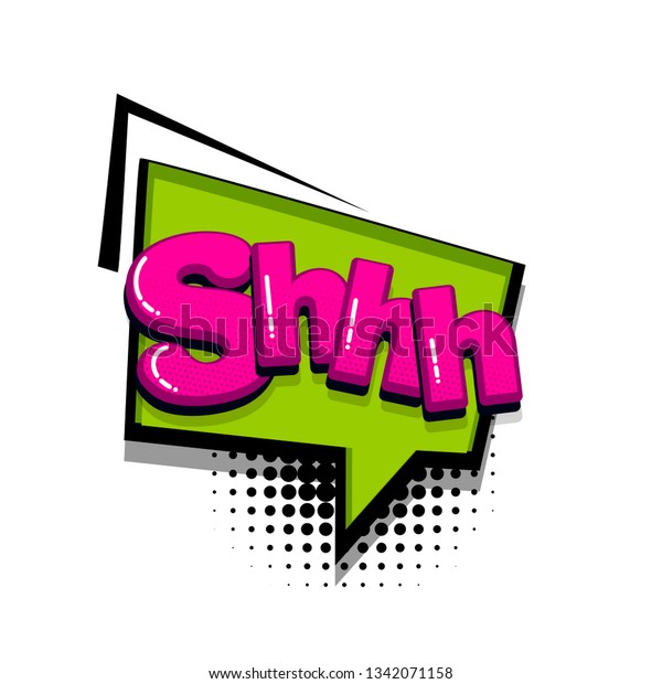 Shh Silence Comic Text Sound Effects Stock Vector (Royalty Free ...