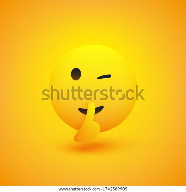 Shhh Winking Shushing Face Showing Make Stock Vector (Royalty Free ...