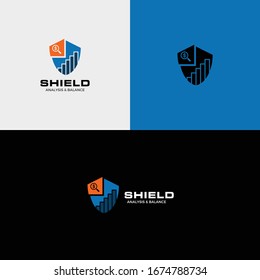 Shield Accounting Protection Analysis Logo Design Stock Vector (Royalty ...