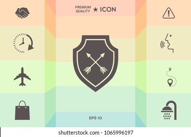 Shield Arrows Protection Icon Stock Vector (Royalty Free) 1065996197 ...