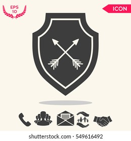 Shield Arrows Protection Icon Stock Vector (Royalty Free) 549616492 ...