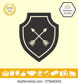 Shield Arrows Protection Icon Stock Vector (Royalty Free) 573645631 ...