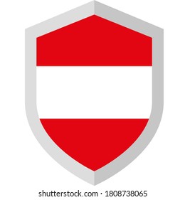 Shield Austria Flag On White Background Stock Vector (Royalty Free ...