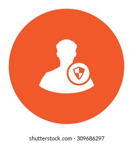Shield Avatar Flat White Symbol Orange: vector de stock (libre de ...