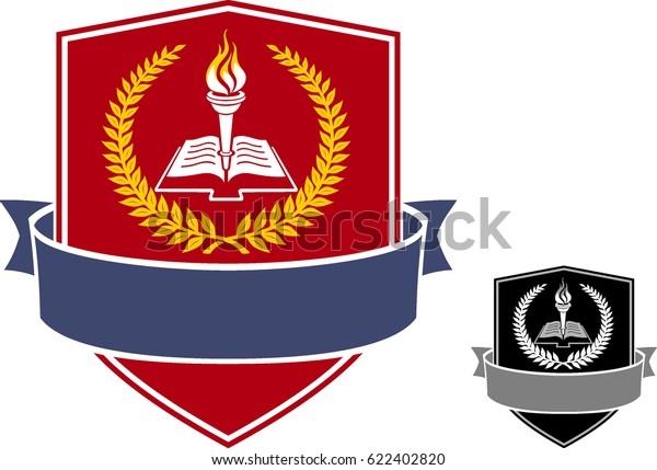 Shield Banner School Seal Stock Vector (Royalty Free) 622402820