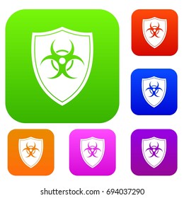 Shield Biohazard Sign Set Icon Different Stock Vector (Royalty Free ...