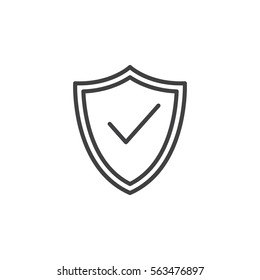 Shield Check Mark Line Icon Outline Stock Vector (Royalty Free ...
