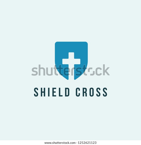 Shield Cross Logo Mark Stock Vector (Royalty Free) 1252621123 ...