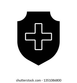 Shield Cross Vector Illustration Hygiene Solid Stock Vector (Royalty ...