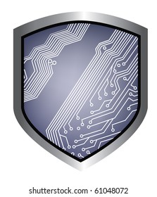 Shield Draw Line Circuit Board Stock Vector (Royalty Free) 61048072 ...