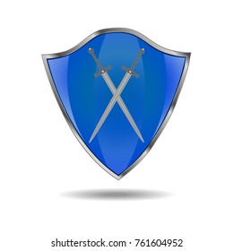 Shield Emblem Blue Shield Icon Knights Stock Vector (Royalty Free ...
