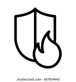 Shield Fire Stock Vector (Royalty Free) 687854443 | Shutterstock