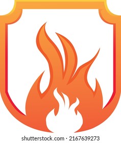 Shield Fire Flame Symbol Logo Template Stock Vector (Royalty Free ...