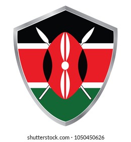Shield Flag Kenya Africa Vector Illustration Stock Vector (Royalty Free ...