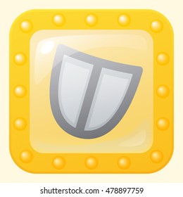 Shield Game Icon Gold Frame Vector Stock Vector (Royalty Free ...
