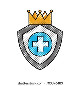 Shield Guard Crown Cross Stock Vector (Royalty Free) 703876483 ...