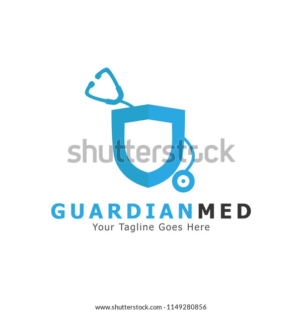 Shield Guard Medical Stethoscope Logo Stock Vector (Royalty Free ...