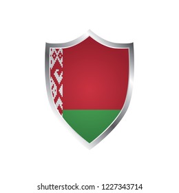 Shield Icon Flag Belarus Isolated On: vector de stock (libre de ...