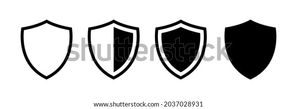 Shield Icon Set Shielding Symbols Guard Stock Vector (Royalty Free ...